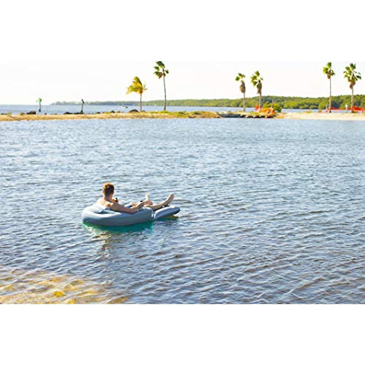 Splash Runner 2.5 Motorized Inflatable Pool Lounger, Water Hammock Raft for Pool or Lake, Toy for Adults & Kids, Lightweight, Durable, Propellers Enclosed w/Safety Grill, Batteries Required