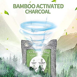 12 Pack Bamboo Charcoal Air Purifying Bag, Activated Charcoal Bags Odor Absorber, Moisture Absorber, Natural Car Air Freshener, Shoe Deodorizer, Odor Eliminators For Home, Pet, Closet (6x50g, 6x150g)