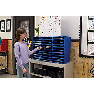 Pacon Classroom Keepers 30-Slot Mailbox, Blue (001318)