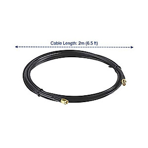 TRENDnet Low Loss RP-SMA Male to RP-SMA Female Antenna Cable, 2 M (6.5 ft.), 1.45 Db Max Signal Loss, TEW-L102