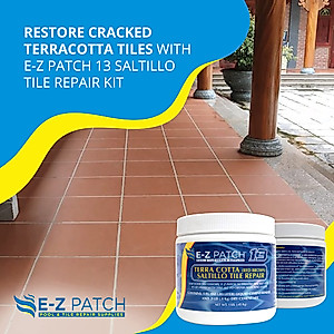 E-Z Patch 13 Saltillo Tile Repair Kit - DIY TerraCotta Tile Filler - (Red-Brown, 1 Pound)