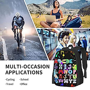 OOIL Alphabet Lore Unisex Cartoon Backpack Travel Bag Teens Game Bag Casual Backpack