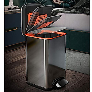 WENLII Stainless Steel Big Kitchen Bathroom Trash Can Recycle Storage Waste Bin Bedroom Trash Can Garbage Bin