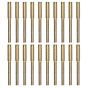 20Pcs Chainsaw Sharpener Burr Grinding Head Rotating File Sharpening Tool Set Kit (Gold)