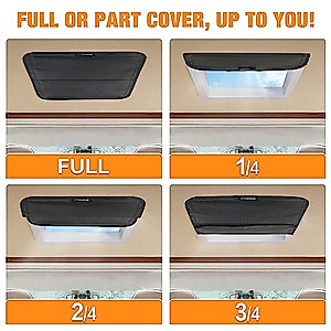 boslla Magnetic RV Skylight Vent Covers, Foldable Camper Window Blackout Shade 16"x16", Privacy Sunroof Window Cover for MaxxAir Fan, Fantastic Fan and RV Bathroom, Black