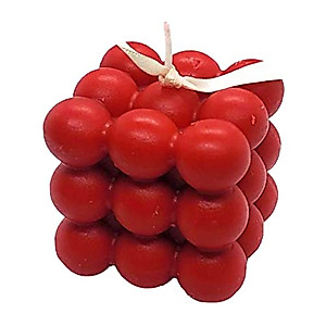 Airapeutic Vanilla Coconut Small Aesthetic Decorative Red Scented Bubble Candle Soy Wax Essential Oil Aromatherapy Cool Funky Trendy For Party Holiday Christmas Room Home Bathroom Decor Shaped Candles