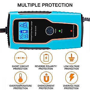 VERSAINSECT rger Fully-Automatic Smart 6-Amp 12V and 24V, Battery Maintainer Trickle Charger, and Battery Desulfator with Temperature Compensation