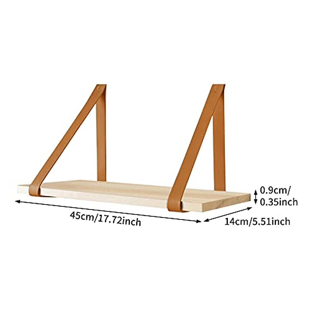 Floating Shelves Set of 2, Wall-Mounted Shelves for Living Room, Bathroom, Kitchen, or Bedroom
