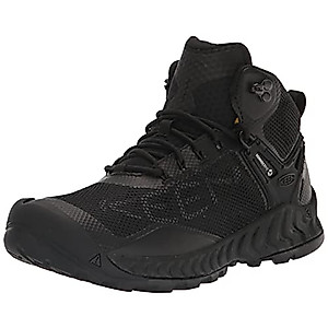KEEN Men's NXIS Evo Mid Height Waterproof Hiking Boots, Triple Black, 11.5