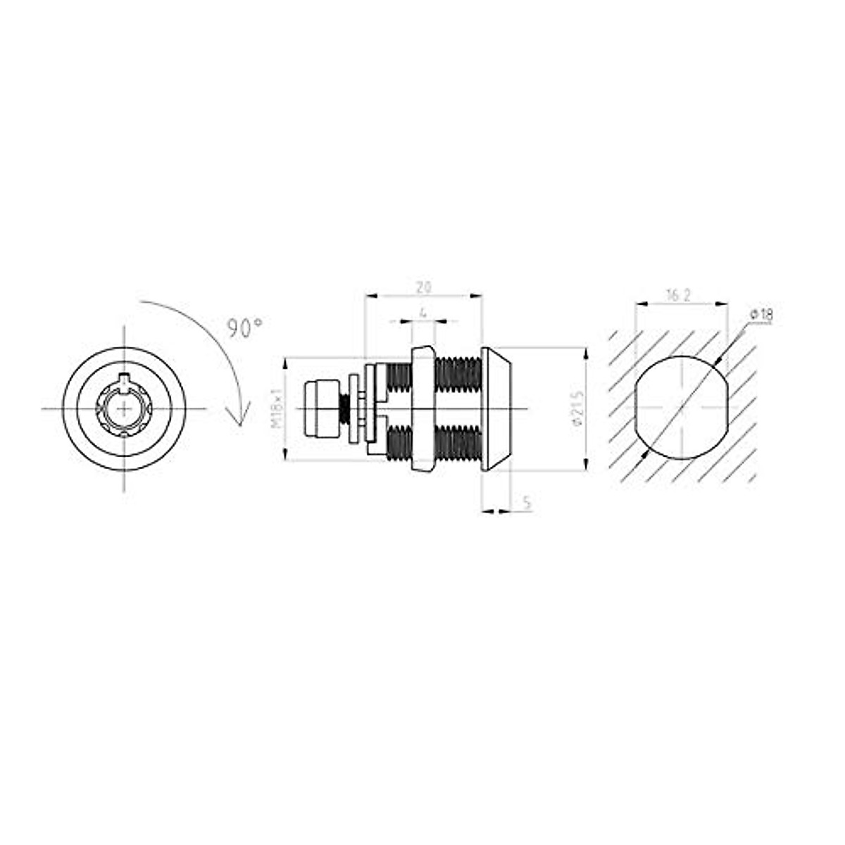 Cupboard Locks,time Lock Box, Cam Lock,Cabinet Lock 3pcs Security Drawer Tubular Cam Lock Keyed for Door Mailbox Cabinet Tool Box DIY Furniture Hardward 90-180 Degree Rotate