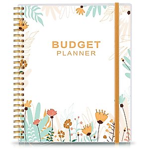 Budget Planner - Monthly Finance Organizer with Expense Tracker Notebook to Manage Your Money Effectively, Undated Finance Planner/Account Book, Start Anytime, 1 Year Use, A5, Yellow Flower