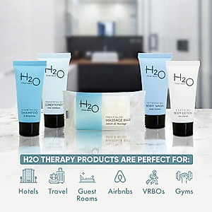 H2O Therapy Hotel Soaps & Toiletries Bulk Set | 1-Shoppe Amenities Kit | 0.85oz Shampoo & Conditioner, Body Wash, Lotion, 1oz Bar Soap | Travel Size | 300 Pieces