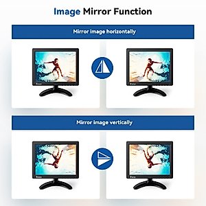 Eyoyo 8 Inch Small Monitor, 1024x768 4:3 IPS Mini HDMI Monitor Support HDMI/VGA/AV/BNC Input with Remote Control & Built-in Speakers, Security Monitor for Computer Raspi CCTV Camera