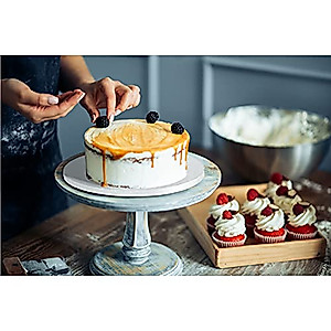 Silver Cake Drum Round 16 Inch Cake Boards with 1/2-Inch Thick Smooth Edges for Multi Tiered Birthday Wedding Party Cake Drums Board