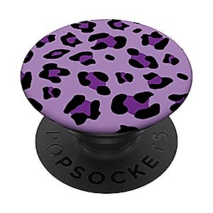 Purple Leopard Cheetah Print Animal For Women Girls Cute PopSockets PopGrip: Swappable Grip for Phones & Tablets