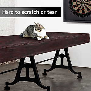 GSE Games & Sports Expert 9' Heavy-Duty Leatherette Shuffleboard Table Cover for Shuffleboard Table Accessories (Brown)