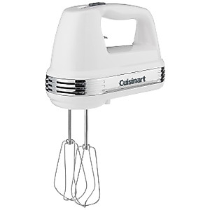 Cuisinart Power Advantage 5-Speed Hand Mixer, White and Cuisinart Stainless Steel Mixing Bowls, 3-Piece Set