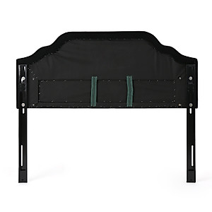 Christopher Knight Home Silas Velvet Headboard, Queen / Full, Black / Black
