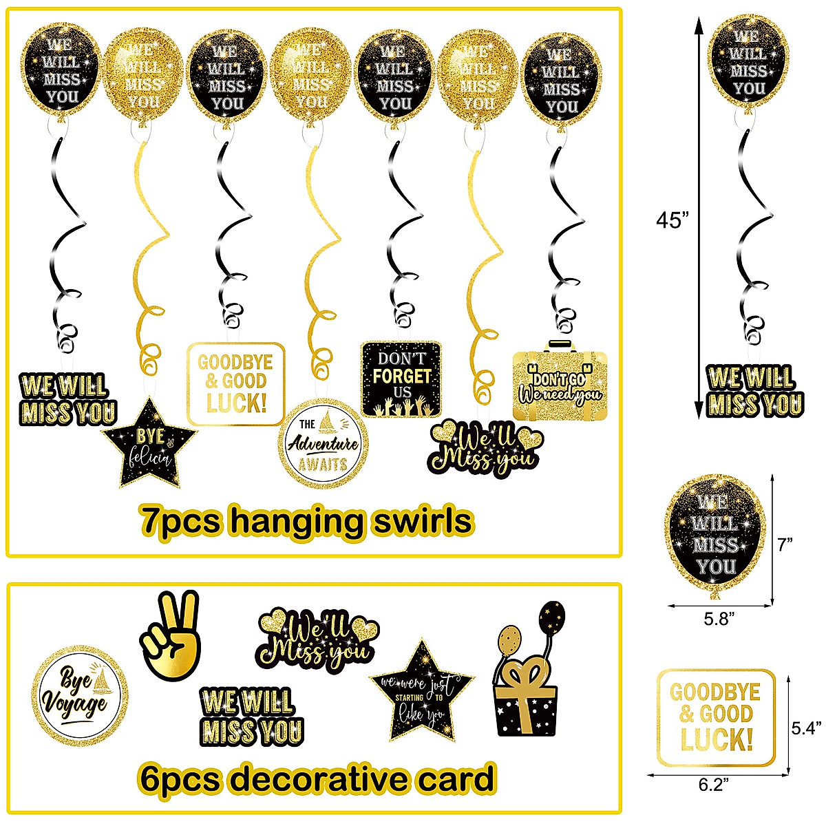 Farewell Party Decorations Supplies Kit, We Will Miss You Decorations, Going Away Party Decorations, Will Miss You Banner, Great for Retirement Farewell Going Away Job Change Party