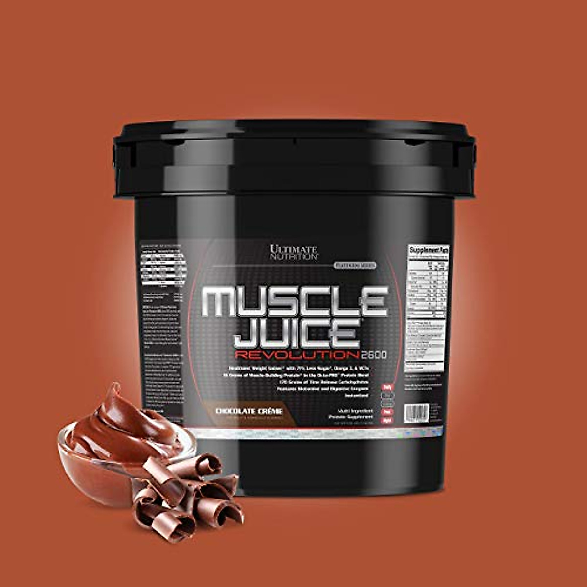 Ultimate Nutrition Muscle Juice Revolution 2600, Lean Muscle Mass Gainer Protein Powder with Glutamine, Whey Protein Isolate for Weight Gain, Time Release Carbohydrates, 11.1 Pounds, Chocolate