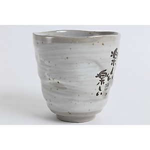 Mino ware Japanese Pottery Yunomi Chawan Tea Cup Running Rabbits Gray Sanaegama made in Japan (Japan Import) KSY007