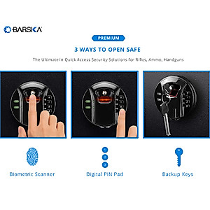 Barska Quick and Easy Dual Access Digital Biometric Fingerprint & Keypad Code Rifle Firearm and Long Gun Safe for Home - 11 Position