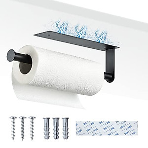 aceyoon Paper Towel Holder,Self Adhesive Magnetic Paper Towel Holder, 13inch Paper Towel Rack Wall Mount Under Cabinet with Screws，Paper Towel Bar for Kitchen Bathroom Pantry