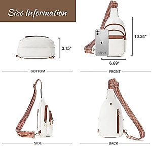 WOOMADA Sling Bag Crossbody Vegan Leather Fanny Packs for Women Fashionable Chest Bag for Travel(brown)