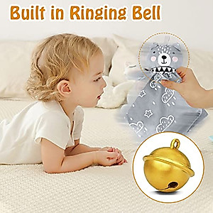 HAOBAOBEI Bear Lovey Security Blanket, 10x10 Inch Soft Baby Lovey Unisex Baby Blanket, Cute Baby Snuggle Toy Stuffed Animal for Newborn Boys Girls, Baby for Girls 0-3 Years (Grey)