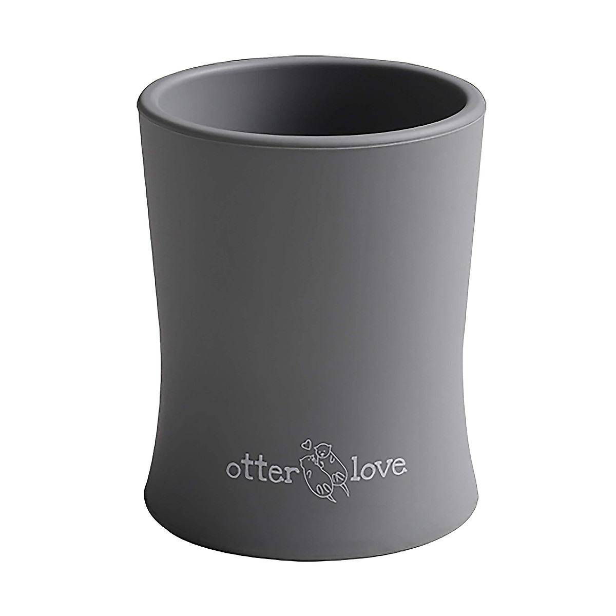 otterlove Natural Grip Silicone Cup (Smoke) + Waterproof Silicone Bib (Island Sea) Bundle