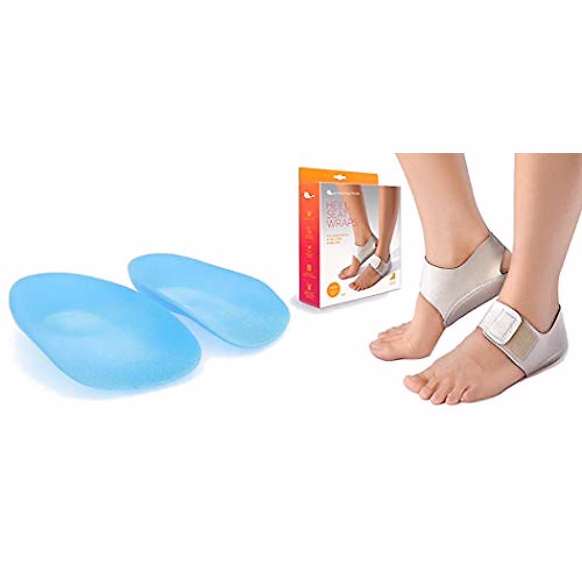 Heel That Pain Gel Plantar Fasciitis Insoles | Heel Seats Foot Orthotic Inserts, XL (Men's 13-15) & Heel That Pain Heel Seat Wraps for Plantar Fasciitis and Heel Spurs, XL (Men's 13-15)