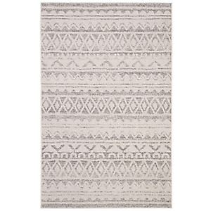 SAFAVIEH Adirondack Collection Accent Rug - 4' x 6', Ivory & Grey, Moroccan Boho Distressed Design, Non-Shedding & Easy Care, Ideal for High Traffic Areas in Entryway, Living Room, Bedroom (ADR119B)