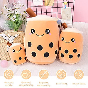 AIXINI 19.6 inch Boba Plush Stuffed Bubble Tea Plushie Cartoon Milk Tea Cup Pillow Big, Soft Kawaii Pillow