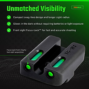 Truglo TFX PRO Handgun Sight, Glowing Shock Proof Tritium and Fiber Optic Night Sight for Handguns, Compact, Durable, and Snag Free Sight