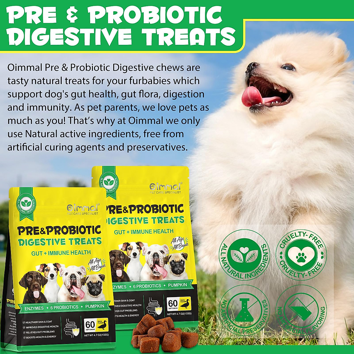 120 Chews Probiotics for Dogs