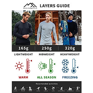 Merino Wool Base Layer Mens Bottom Pants 100% Merino Wool Thermal Underwear Long Johns Midweight + Wool Socks (XX-Large, Charcoal Grey 250)