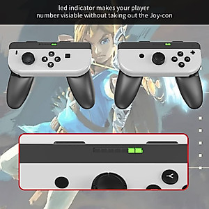 JDDWIN Joycon Grips Compatible with Switch & Switch OLED Controllers,Wear-Resistant Joy-con Handle for Switch/Switch OLED. (Black)