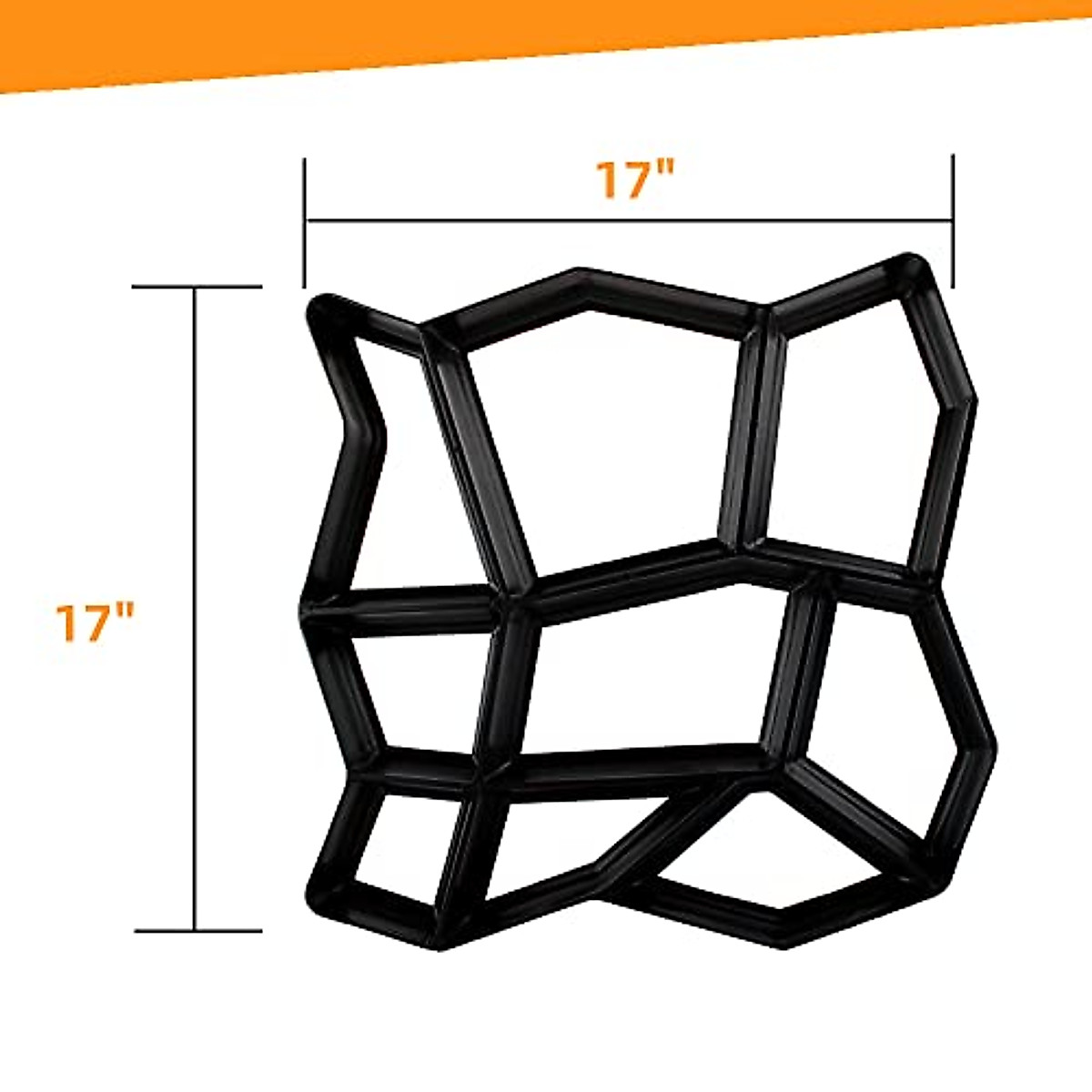 Avalution Reusable Concrete Mold 17"x17"x1.6" Walker Maker Courtyard Stepping Stone Molds Lawn Garden DIY Paving Mold(Irregular)