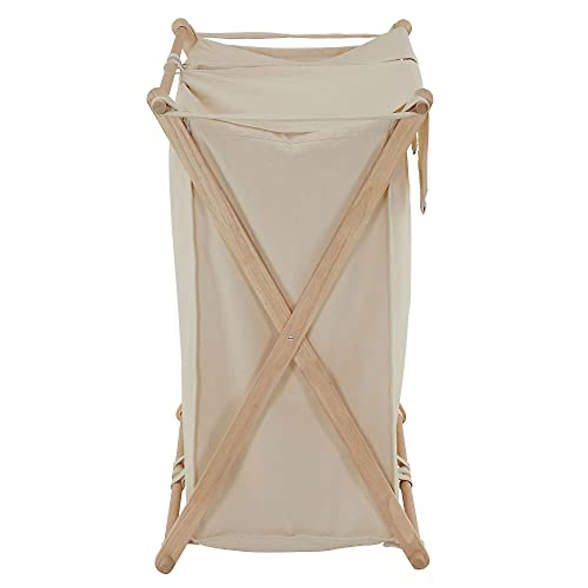 Household Essentials 6786-1 Collapsible Double X-Frame Laundry Hamper Sorter with Fold Over Lid , White