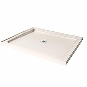 DreamLine SlimLine Single Threshold Shower Base in Biscuit | DLT-1136480-22