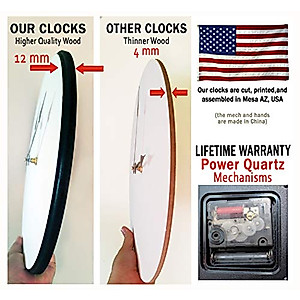 Navy & Gold Large Wall Clock | Ultra Quiet Quartz Mechanism | Hand Made in USA Beautiful Crisp Lasting Color | Comes in 8 Sizes | 18-Inch