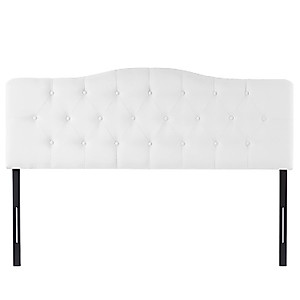 Cassandra Headboards for Queen Size Bed, Upholstered Button Tufted Bed Headboard, 12 Adjustable Positions Queen Headboard Only, Wall Mounted Headboard, Bed Backboard Linen Fabric Head Board, White