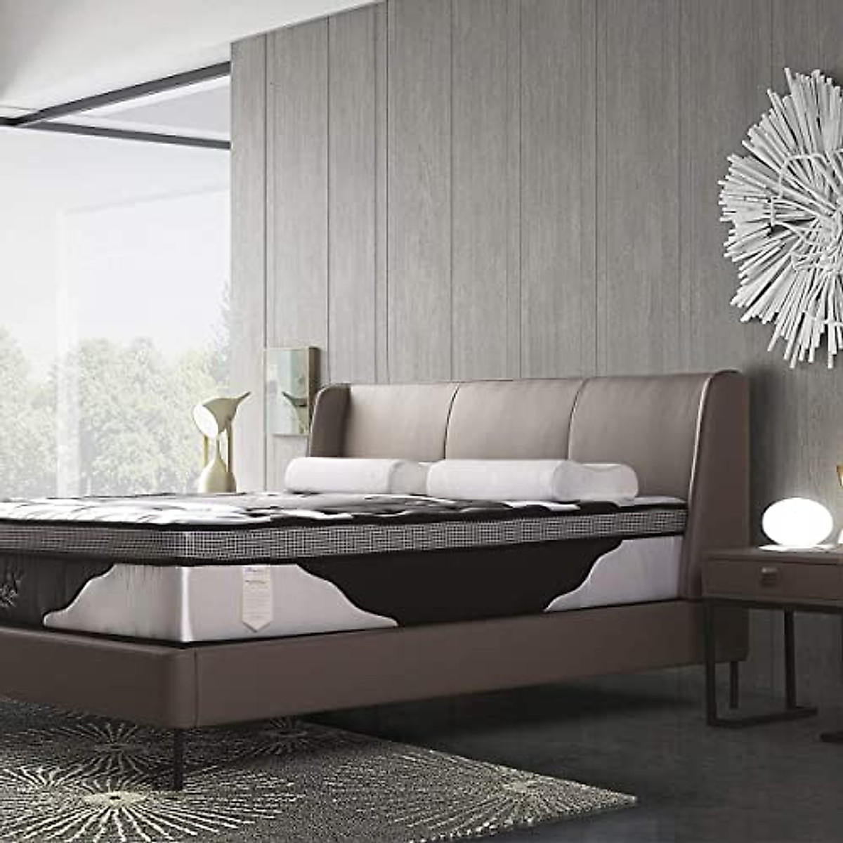 King Mattress, Rucas 12 Inch Memory Foam Mattress with Individually Wrapped Coils Innerspring King Size Mattress in a Box for Sleep Supportive & Pressure Relief