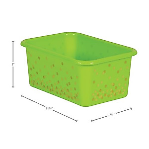 Lime Confetti Small Plastic Storage Bin - 6 Pack