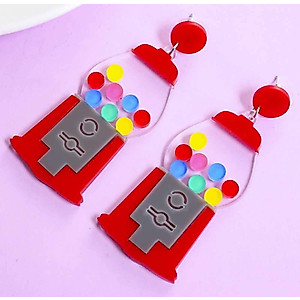 CutieJewlery Candy Gumball Gummy Bear Lollipop Cute Earrings For Women Earring (Gumball)