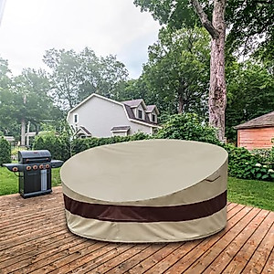 YANGSHILEI Outdoor Daybed Cover, 75 inch Patio Daybed Covers Waterproof,Round Daybed Covers,Patio Furniture Covers for Round Daybed Sofa, khaki