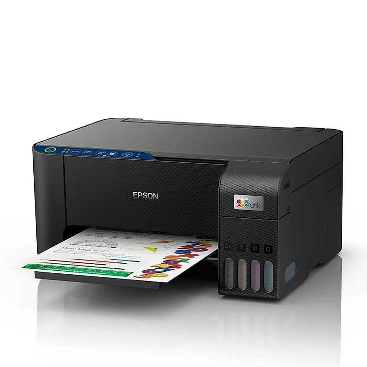 Epson EcoTank ET Series Wireless Color Inkjet All-in-One Supertank Printer, Borderless Photo Printing, Print Scan Copy, Voice Activated - 10.5 ppm, Ethernet, White