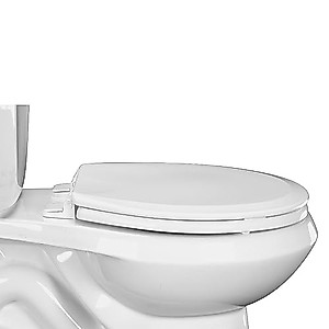 Centoco Toilet Seat, Round, Wood, Heavy Duty Toilet Seat, Toilet Lid, For Standard Toilets, Molded Wood with Centocore Technology, Made in the USA, 700-001, White