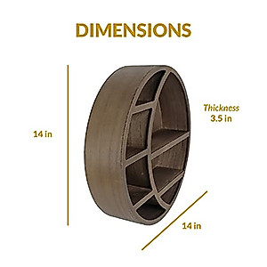 KuteDecor, Crescent Moon Shelf for Crystals , Wiccan Shelf, Crystal Shelf Display, Crystals Decor, Essential Oils Shelves Wooden, Crystal Wall Shelf, Moon Phase (Brown)