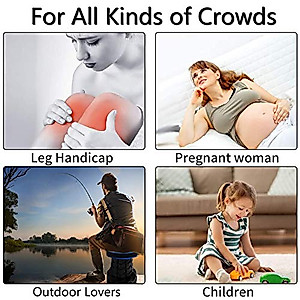 Hesanzol Portable Telescopic Stool with Seat Cushion, Adjustable Retractable Folding Stool for Indoor Outdoor, Lightweight Collapsible Stool for Adults, Load Capacity 400lbs (Black)